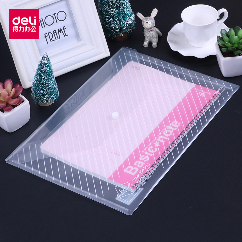 得力5501 A4按扣透明文件袋*10